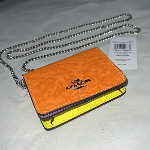 Coach | Bags | Coach Mini Wallet On A Chain In Colorblock | Poshmark